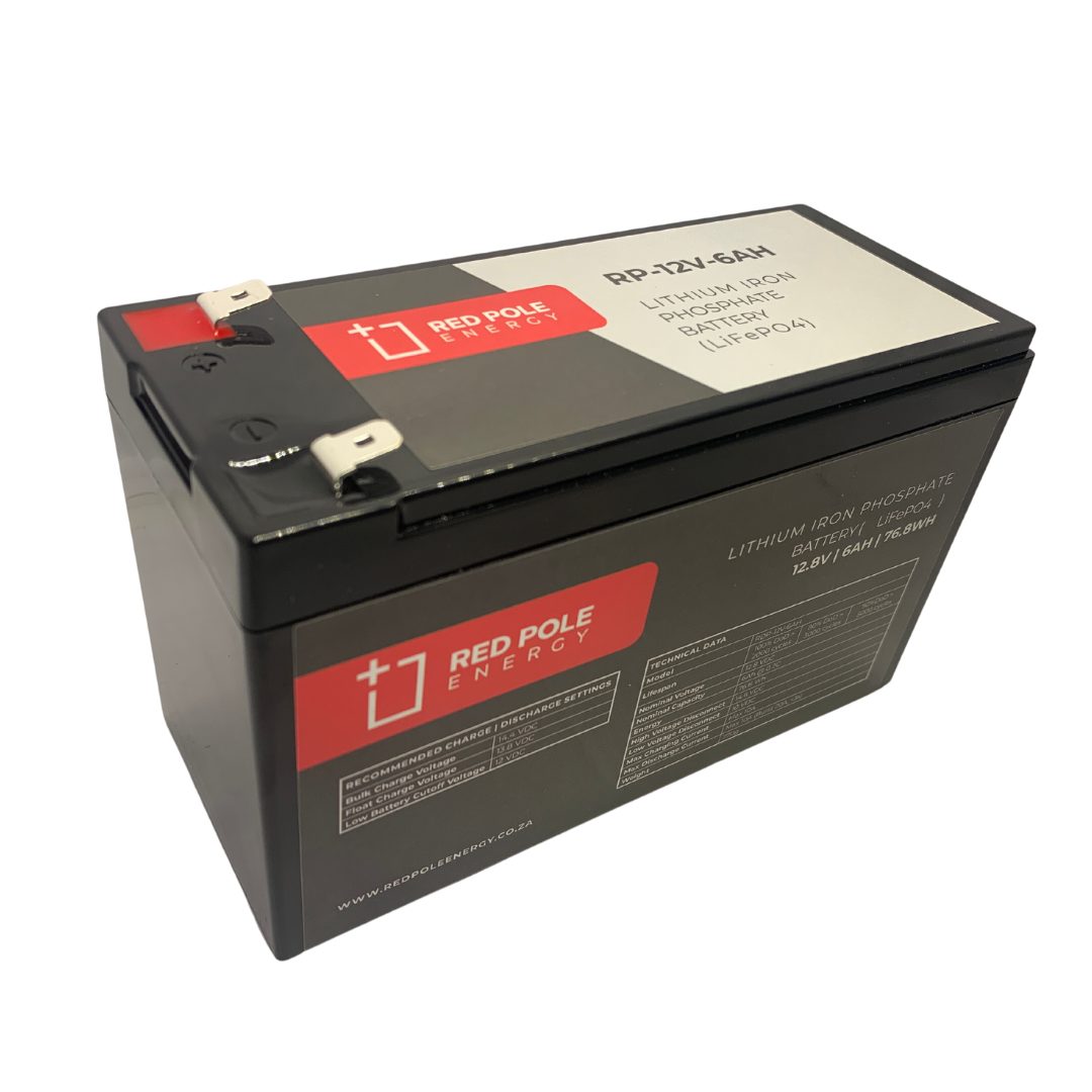 Red Pole 12V 6Ah Lithium Battery (LiFePO4)